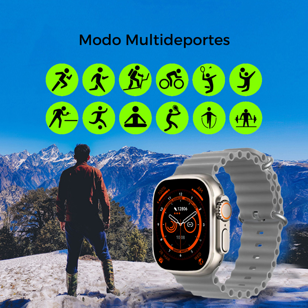 Smartwatch SPORT Z66 Ultra FULL HD 1.92” Gris : Precio Guatemala