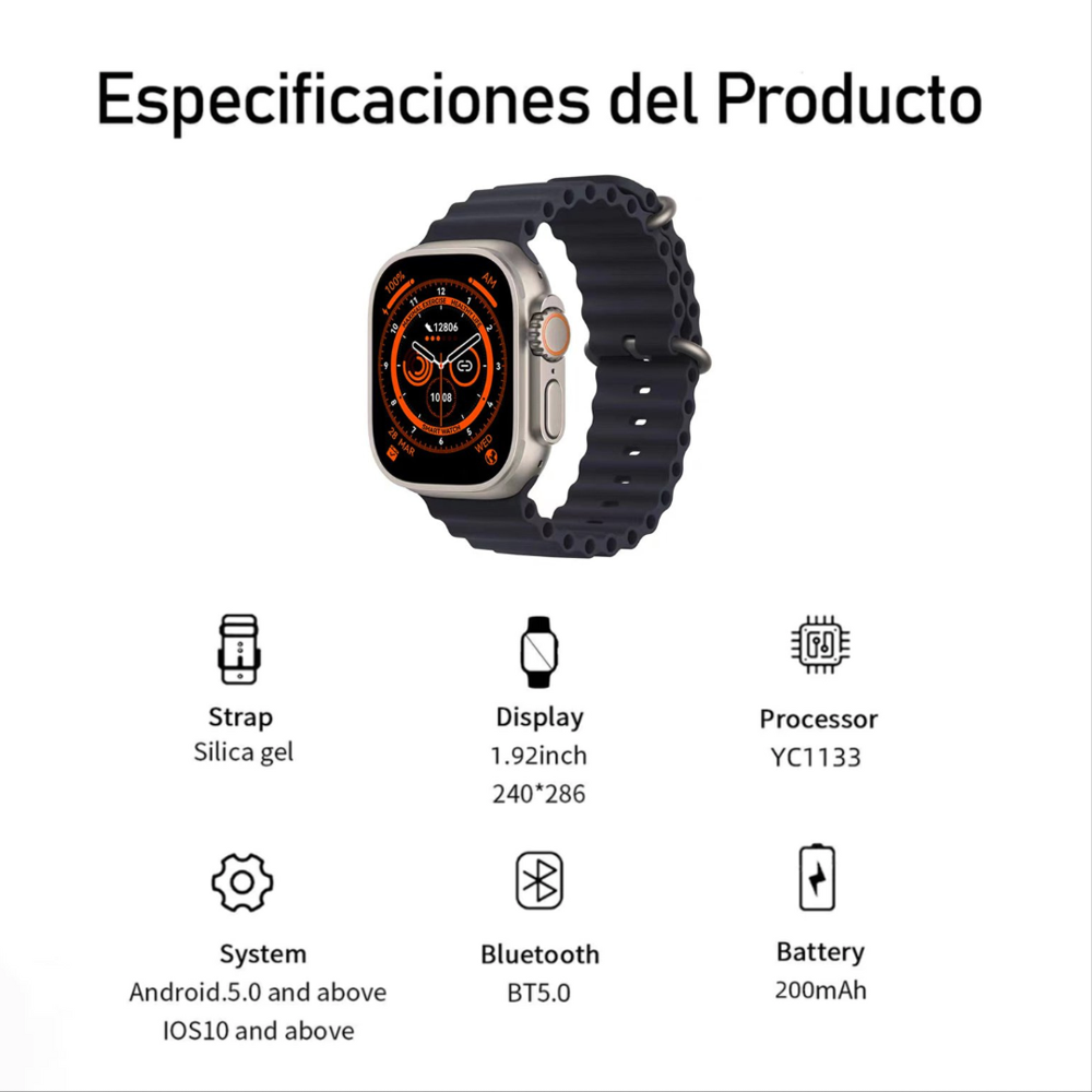 Smartwatch SPORT Z66 Ultra FULL HD 1.92” Negro : Precio Guatemala