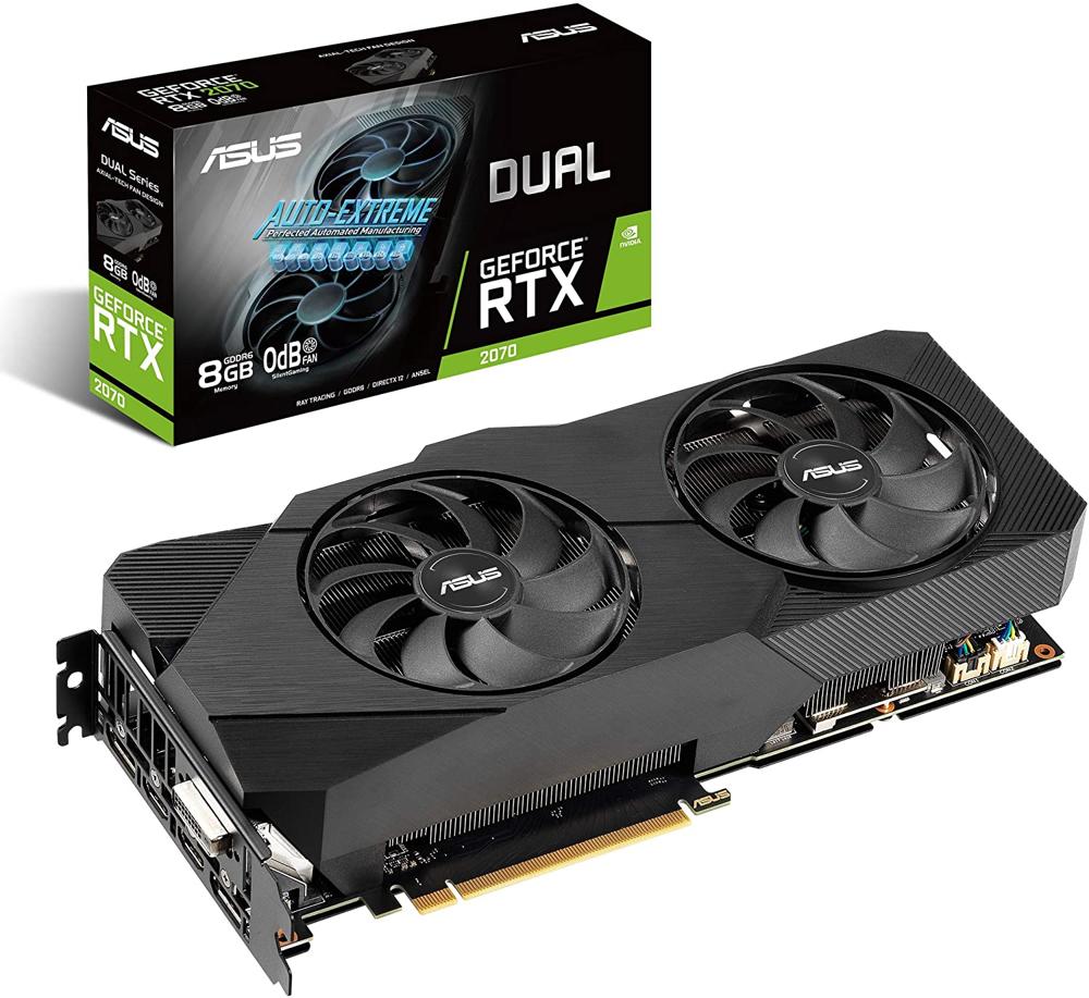 ASUS, DUAL-RTX2070-O8G-EVO-V2, Tarjeta Gráfica, Nvidia RTX 2070, PCI ...