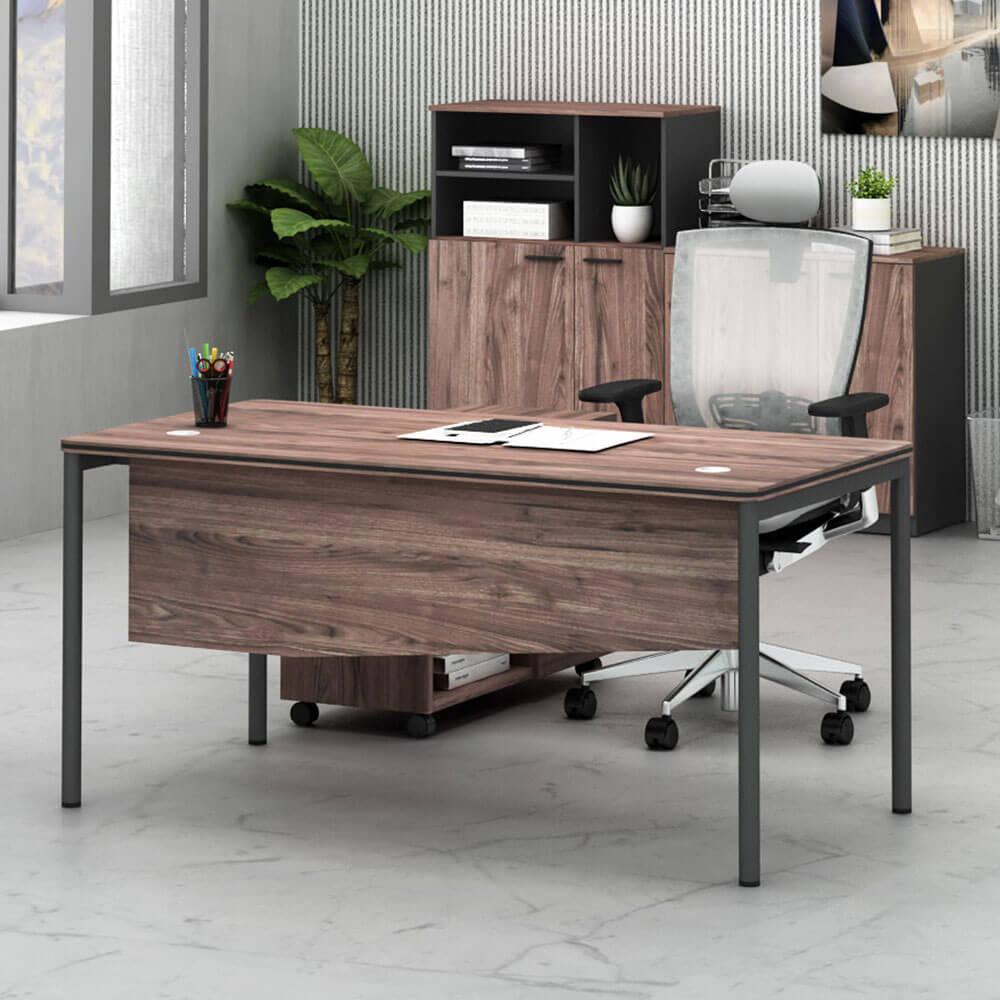 Escritorio Mistic Para Oficina, Color Nogal/Gris, Kalea : Precio Guatemala
