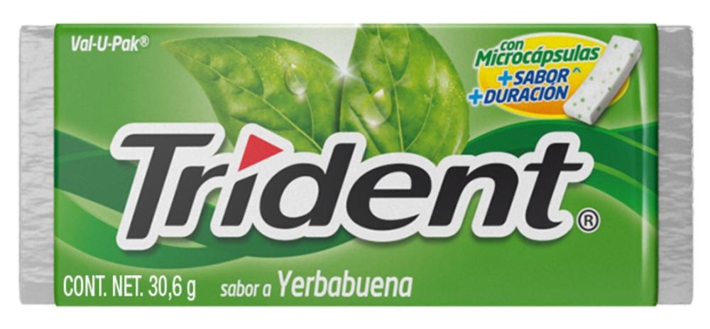 12-Pack, Trident 18'S, Vup Yerbabuena, Goma De Mascar Sin Calorías ...