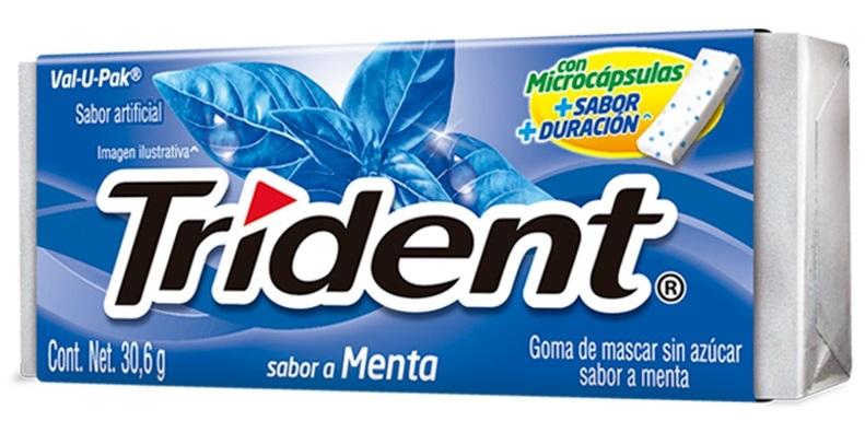 12-Pack, Trident 18'S, Vup Menta, Goma De Mascar Sin Calorías Sabor A ...