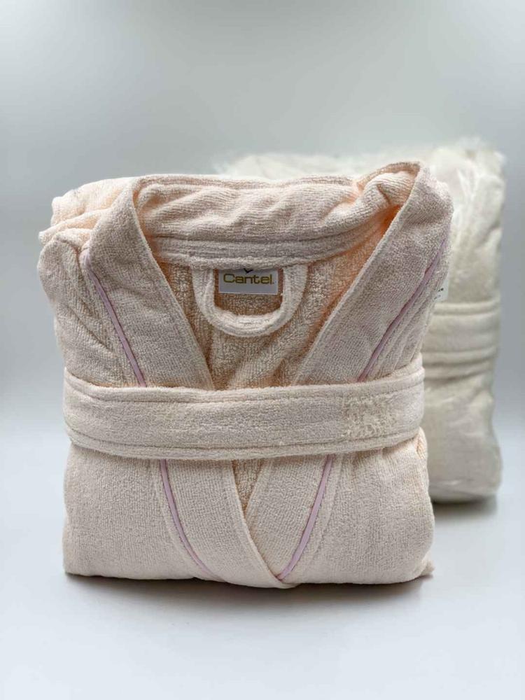 Cantel, Bata de Baño para Dama, 100% Algodón, Color Rosa Pálido, Talla ...
