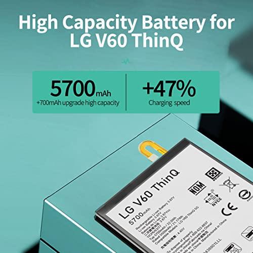 HamnaKhu for LG V60 ThinQ Battery (Upgraded) 5700mAh High Capacity ...