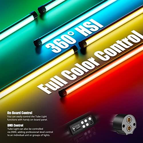 Mettlelite TLX2 RGB Tube Light LED Full Color Portable Video Light with APP DMX Control 2 ft ...