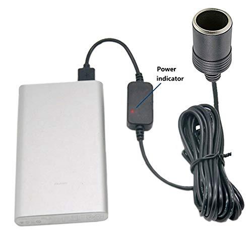 5V USB A Male to 12V Car Cigarette Lighter Socket Female Converter for Car Cigarette Lighters ...