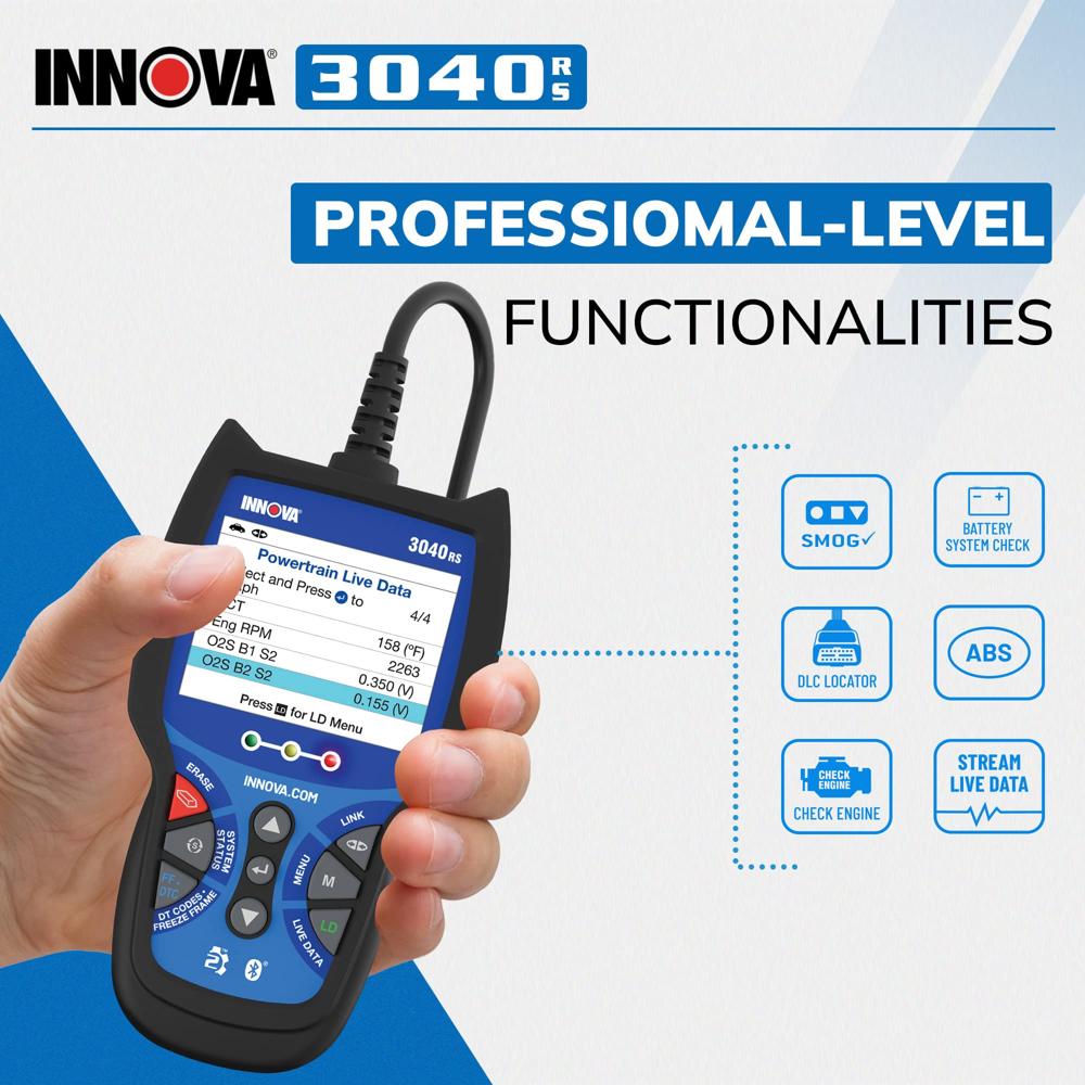 INNOVA 3040RS, OBD2 Scanner, Live Data Streamer, Battery/Alt Tester ...