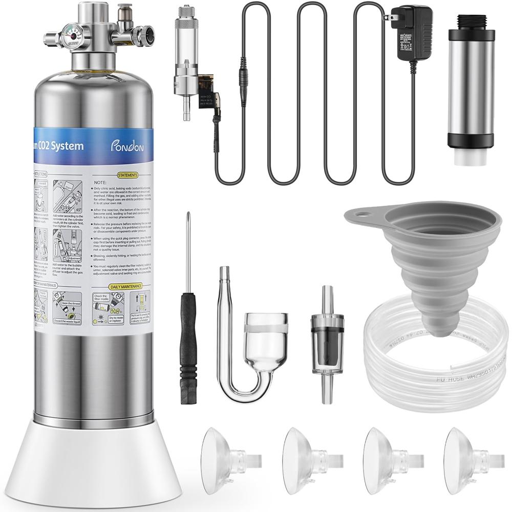 PONDON 2.4L Aquarium CO2 System, Carbon Dioxide Generator Kit with ...