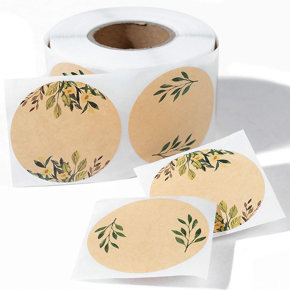 MONEST (500pc/Roll) 2 Label Stickers for Jars and Lids -(Floral Color ...