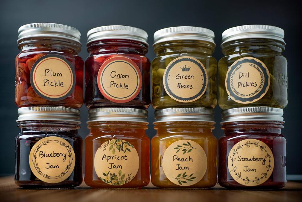 MONEST (500pc/Roll) 2 Label Stickers for Jars and Lids -(Floral Color ...