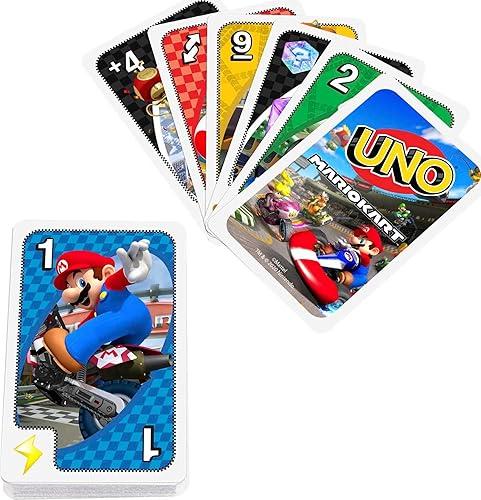 Mattel Games UNO Mario Kart Card Game with 112 Cards Instructions for ...