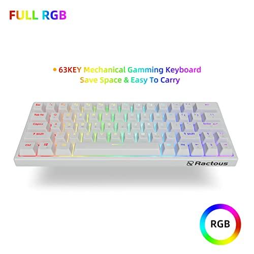 Ractous RTK63B 60% Wireless Mechanical Gaming Keyboard,RGB Blacklit PBT ...