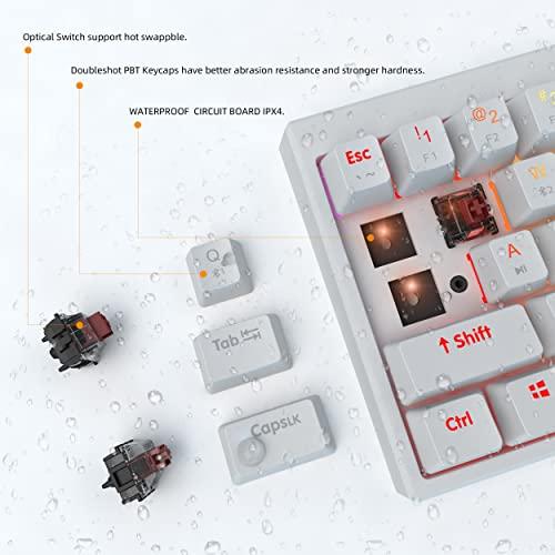 Ractous RTK63B 60% Wireless Mechanical Gaming Keyboard,RGB Blacklit PBT ...