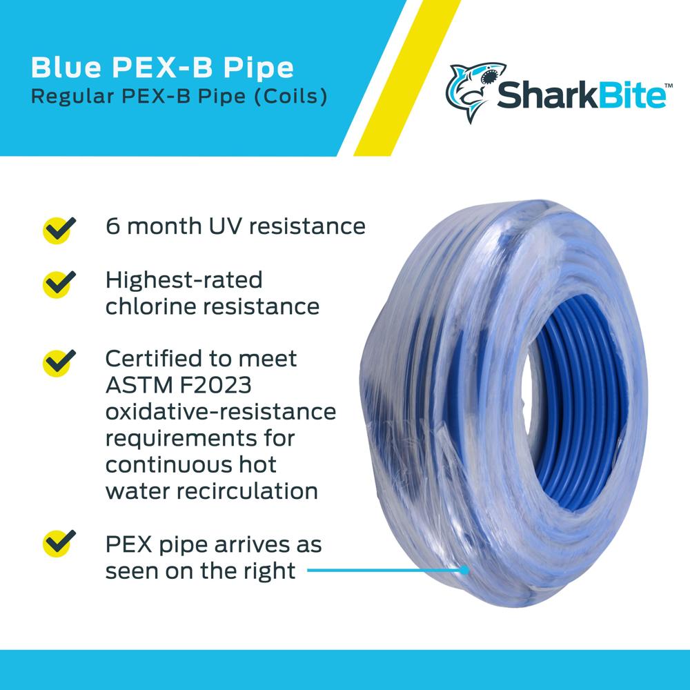 SharkBite U870B300, azul, PEX, tubería flexible, agua potable ...