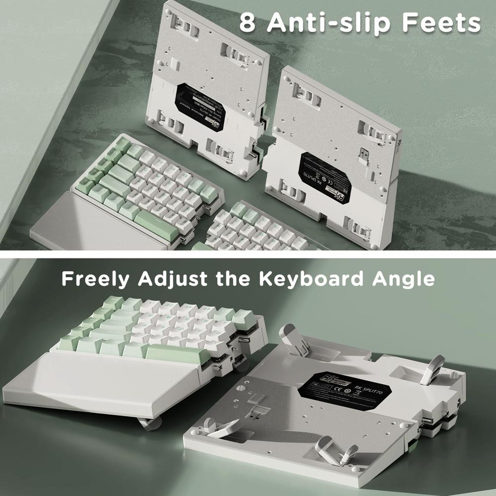 RK ROYAL KLUDGE RKS70 Split Mechanical Keyboard, Wireless Bluetooth/2 ...