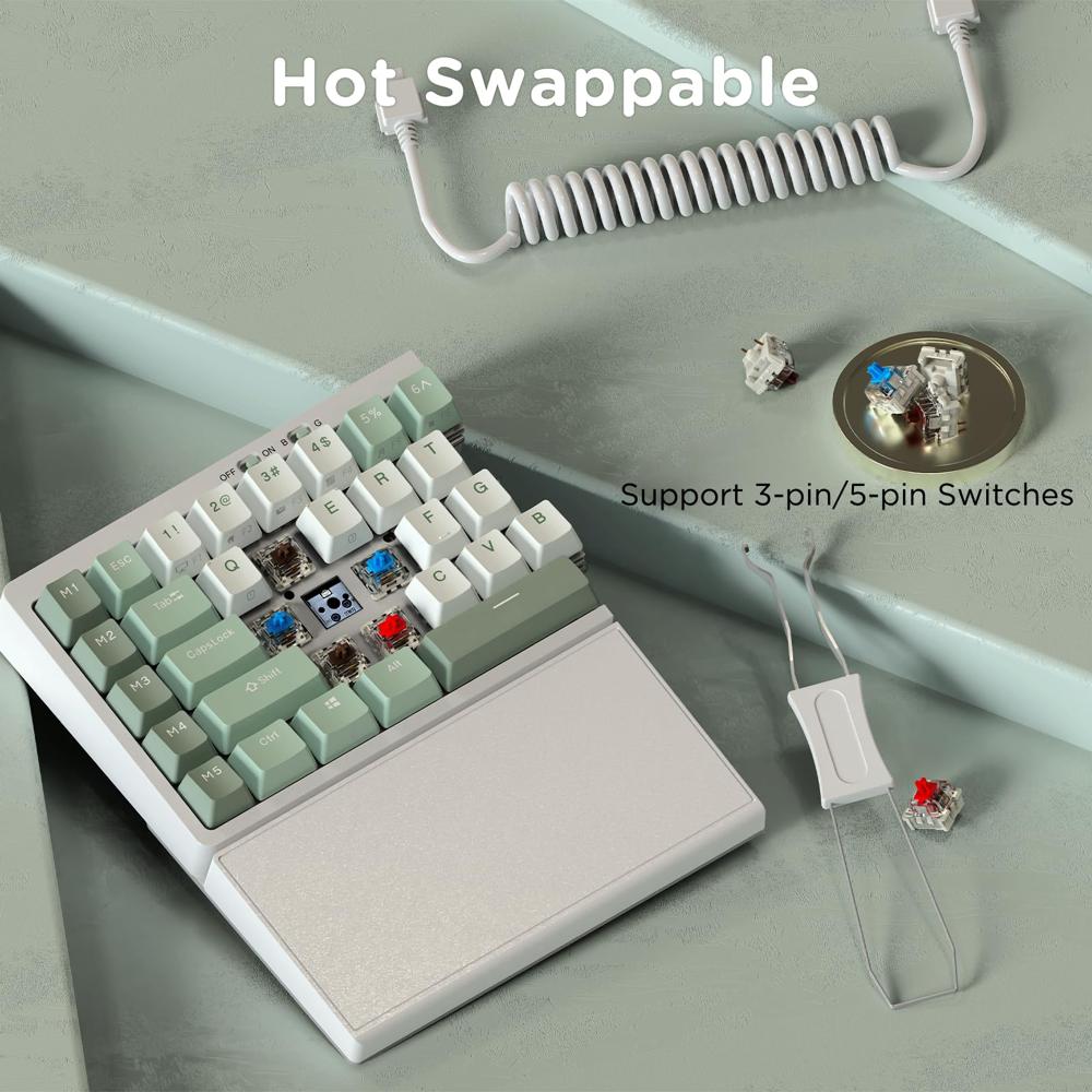 RK ROYAL KLUDGE RKS70 Split Mechanical Keyboard, Wireless Bluetooth/2 ...