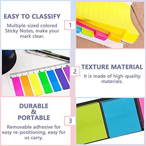 Sticky Notes Set, Sticky Notes Tabs, 710 Pack, Divider Sticky Notes ...