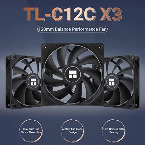 Thermalright TL-C12C X3 CPU Fan 120mm Case Cooler Fan, 4pin PWM Silent ...