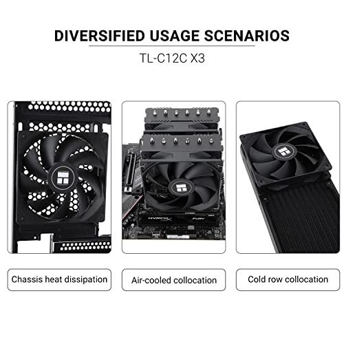 Thermalright TL-C12C X3 CPU Fan 120mm Case Cooler Fan, 4pin PWM Silent ...