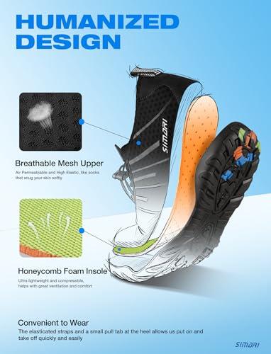SIMARI Water Shoes for Men Women Adult Unisex Sports Barefoot Slip-on ...