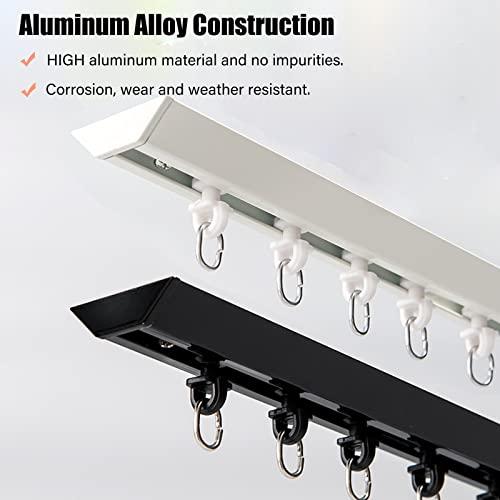 ZJKXJH Sistema de riel de techo para cortina negro, riel divisor de ...