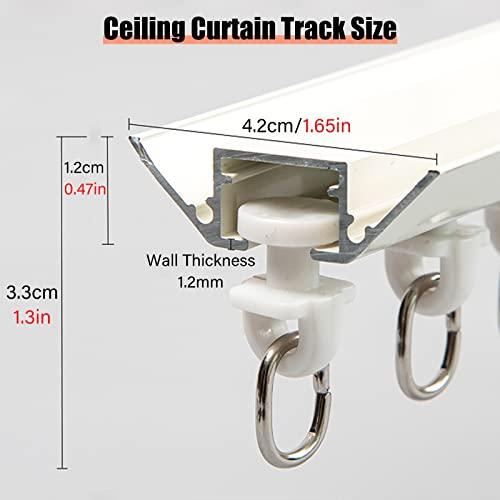 ZJKXJH Sistema de riel de techo para cortina negro, riel divisor de ...