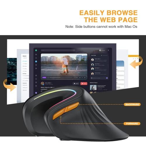 Ratón ergonómico inalámbrico ProtoArc EM11 con Bluetooth, recargable ...