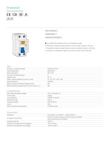 2P 16A 63A 10mA 30mA 100mA 6KA RCCB RCD 230V Electromechanic Residual ...