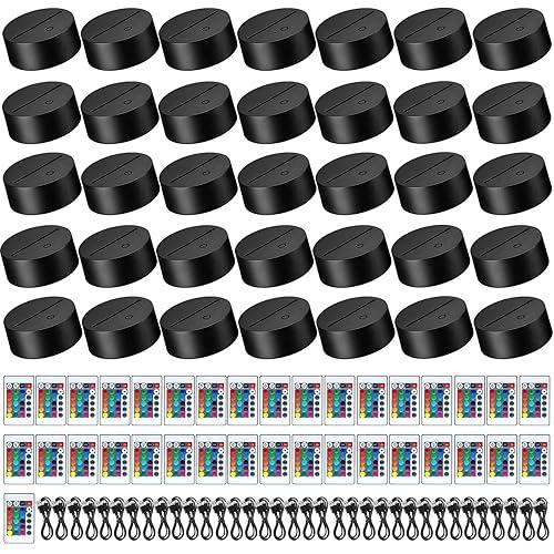 Paquete de 35 bases de luz LED 3D, 16 colores, base de luz LED de noche ...