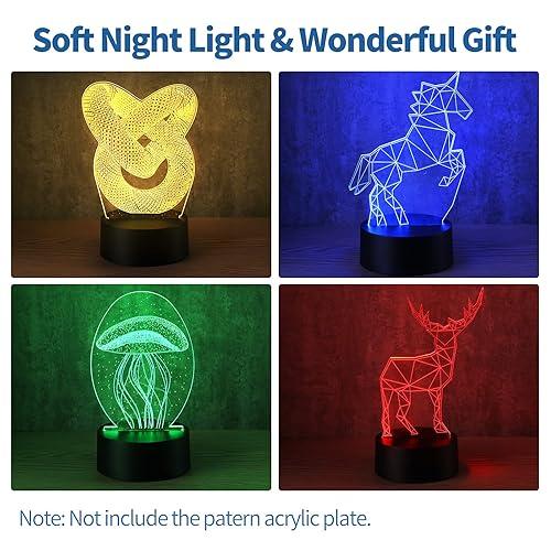 Paquete de 35 bases de luz LED 3D, 16 colores, base de luz LED de noche ...