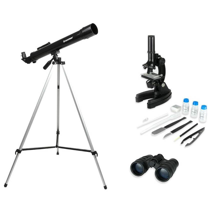 KIT DE TELESCOPIO, MICROSCOPIO Y BINOCULARES CELESTRON 22010 : Precio ...