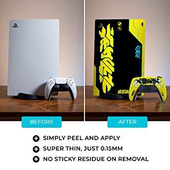 Ps5 skin "yellow cyber" protective wrap cover vinyl sticker decals for ...