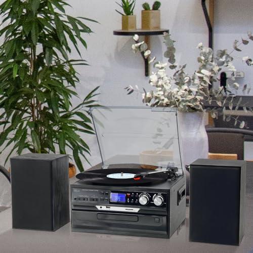 Jorlai Vinyl Multifunction Record Player Bluetooth Vintage Turntable 3 ...