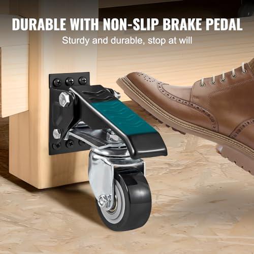 VEVOR Workbench Casters kit 660 lbs Load Capacity, Set of 4, 2.5 Heavy ...