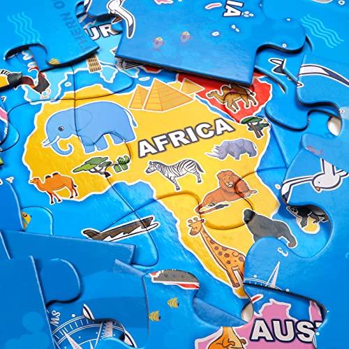 Jumbo Floor Puzzle for Kids,World Map Puzzle Jigsaw Geography Puzzles ...