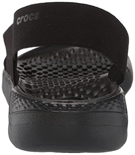 Crocs LiteRide Stretch, Sandalias de playa para mujer, Negro/Negro, 7 ...