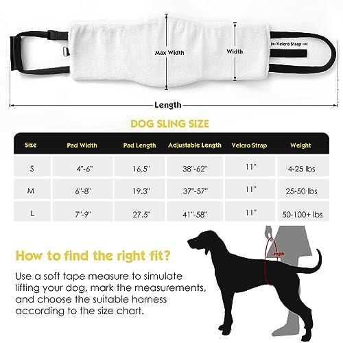 S-ETOVUS Dog Sling for Back Legs, Dog Lift Harness, Velcro Dog Sling ...