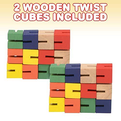 ArtCreativity Wooden Twist Cubes, Pack of 2, Colorful Mind Game ...