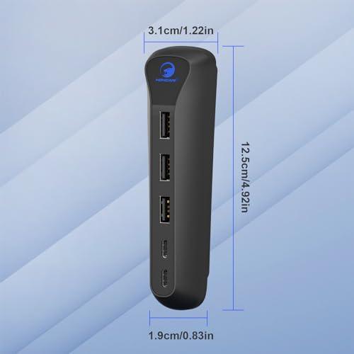HONCAM Hub USB de 5 puertos para accesorios PS5 Slim, adaptador divisor de cargador de ...