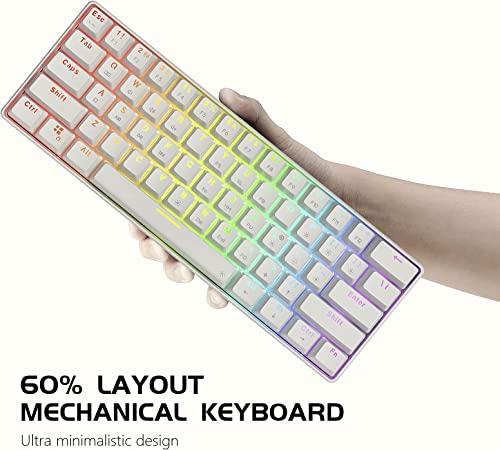 Punkston TH61 60% Teclado mecánico para juegos, RGB retroiluminado ...