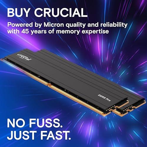 Crucial Pro RAM 64GB Kit (2x32GB) DDR5 5600MHz (or 5200MHz or 4800MHz ... Crucial Pro RAM 64GB Kit (2x32GB) DDR5 5600MHz (or 5200MHz or 4800MHz ...