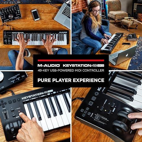 M-Audio Keystation 49 MK3 - Synth Action 49 Key USB MIDI Keyboard Controller with Assignable ...