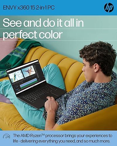 Portátil convertible HP ENVY x360 de 15 pulgadas, procesador AMD Ryzen 7 5825U, gráficos AMD ...