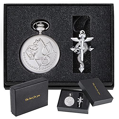Tiong Fullmetal Alchemist Reloj de bolsillo con cadena para cosplay ...