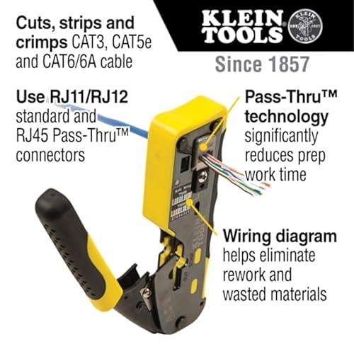 Klein Tools VDV226-110 Engarzadora/pelacables/cortacables de cables de ...