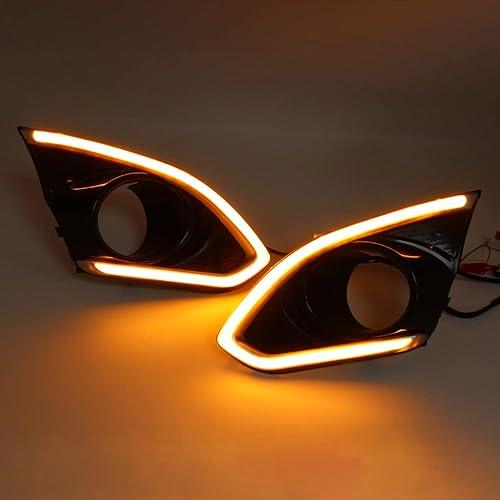 Dreamseek LED DRL Front Bumper Fog Lamp Bezel Compatible Chevy Spark ...