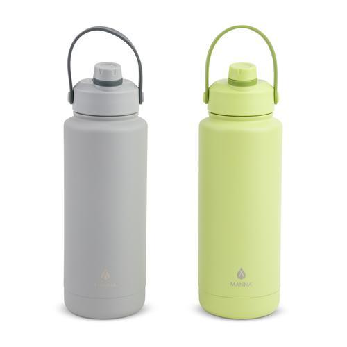 Termo De Agua Manna 40Oz 2 Unidades Gris Y Verde : Precio Costa Rica
