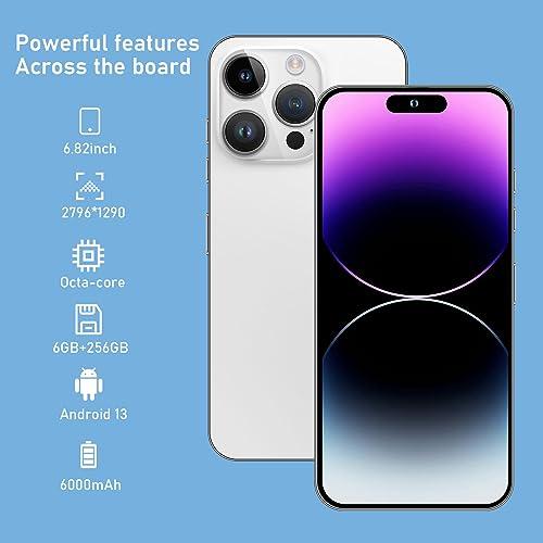 WV LeisureMaster A14 Pro Max Smart Phone,6+256GB Unlocked Phone,Android 13.0 Cell Phone,6.82 ...