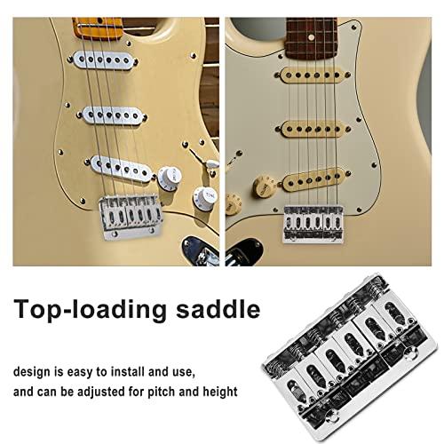 MAXCHEER 65MM Metal Fixed Hardtail Saddle Bridge Top Load Guitar ...