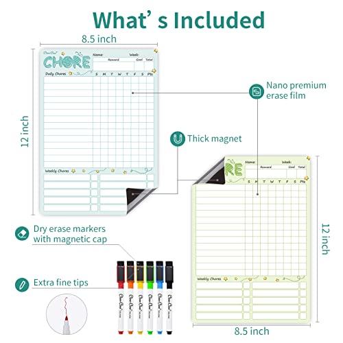 CLEVER CLEAN Magnetic Dry Erase Chore Chart - 8.5x12 Behavior ...